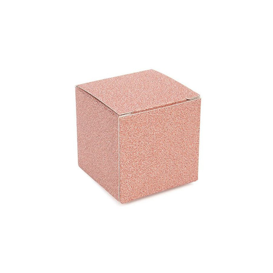 Rose Gold Glitter Cupcake Box 2" x 2" x 2" — NYCake.com