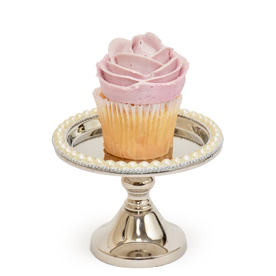 5" Silver Pearl Cake Stand by NY Cake — NYCake.com