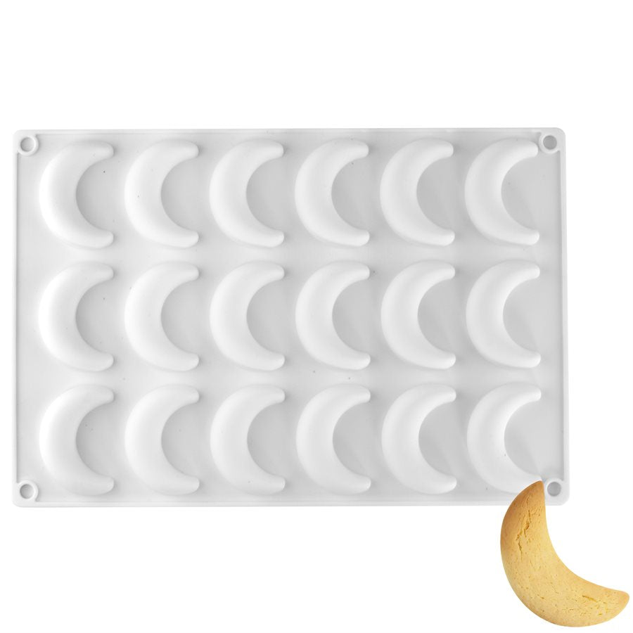 Crescent Moon Silicone Baking Mold - 18 Cavity — NYCake.com