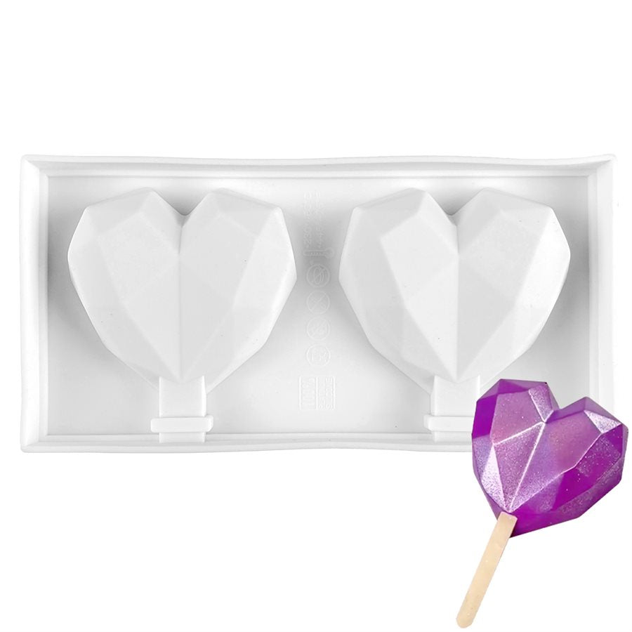 Silicone Mold for Cakesicles, "Heart Gem" - 2 Cavity — NYCake.com