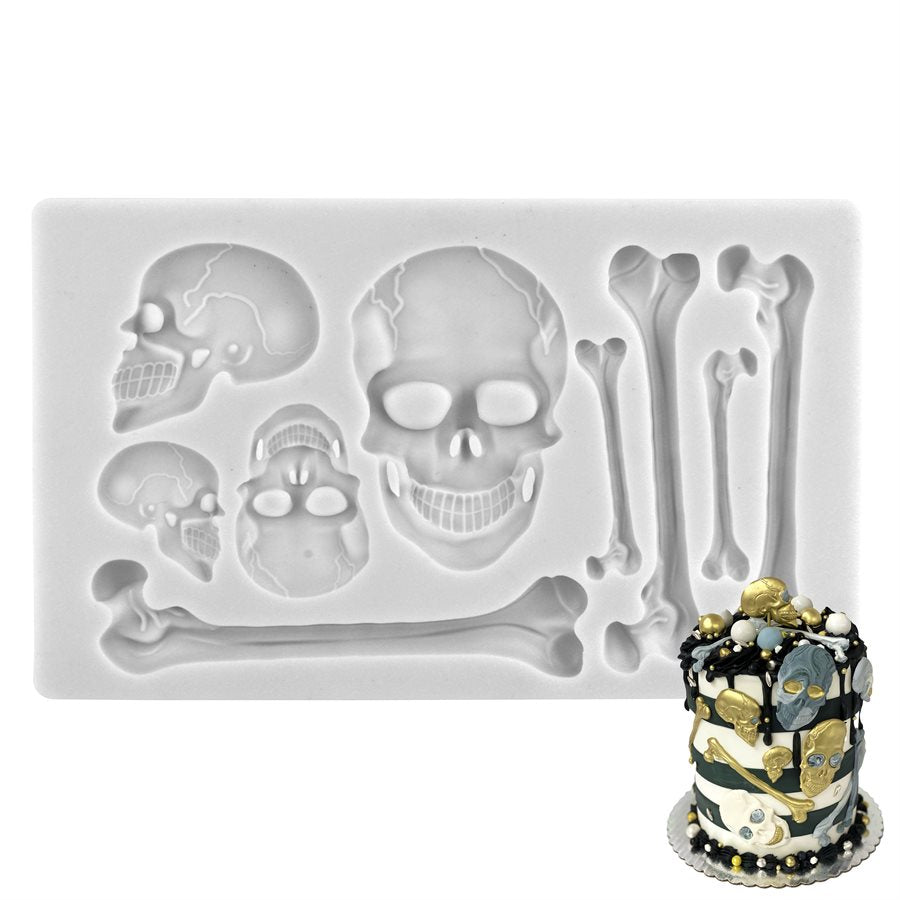 Large Skulls & Bones Silicone Mold — NYCake.com