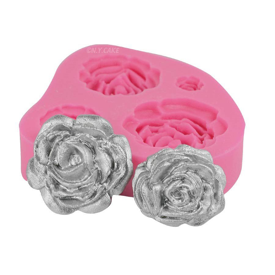 Blooming Roses Fondant Silicone Mold — NYCake.com