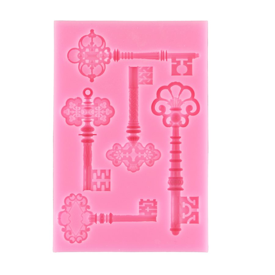 Fancy Keys Silicone Mold-4 Cavity — NYCake.com