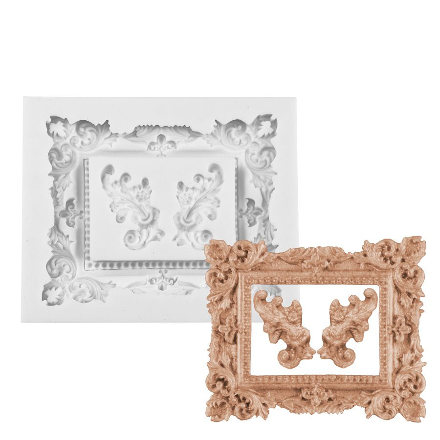 Elegant Rectangle Picture Frame Silicone Mold — NYCake.com